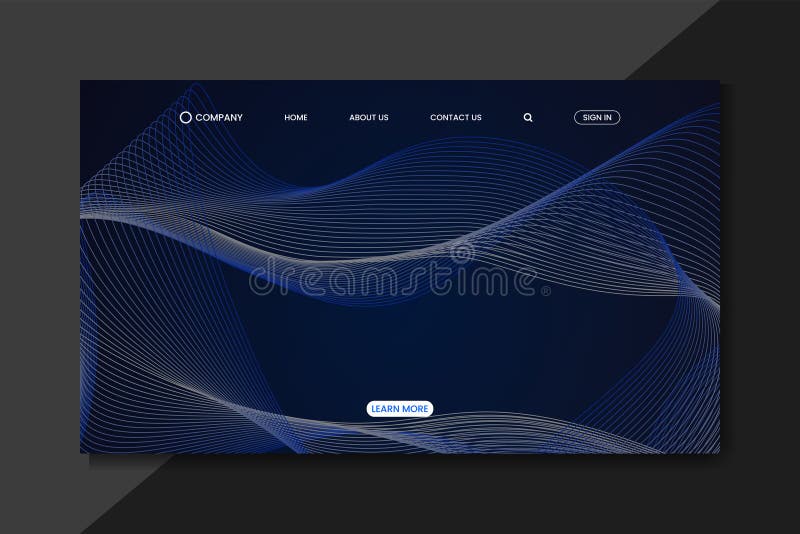 Futuristic Blue Gradient Web UI with Abstract Wave Lines Stock ...