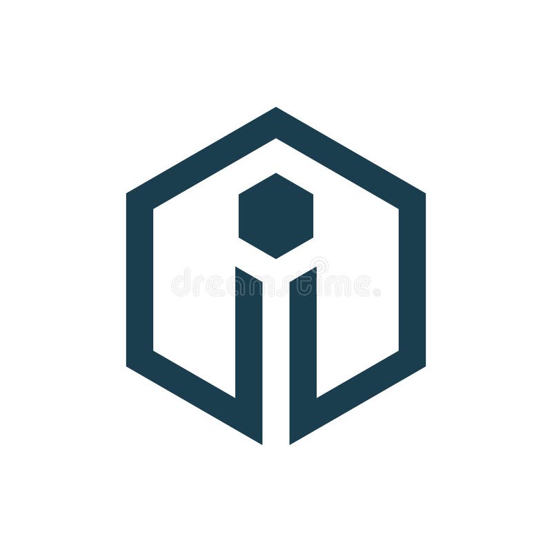 Abstract Letter I Logo in Hexagon Shape Minimalist Vector Illustration ...