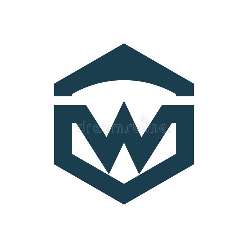 Abstract Letter W Logo in Hexagon Shape Stock Illustration ...
