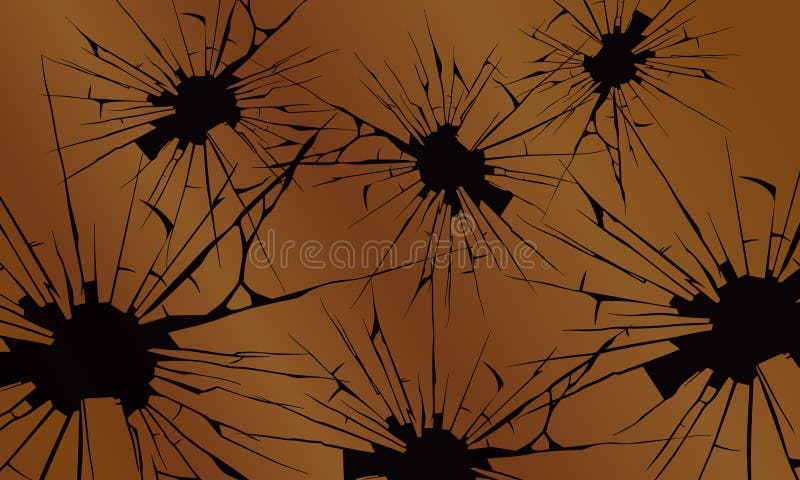 Cracked Hole. Break Wall. Ground Cracked. Brown Wall Stock Vector ...
