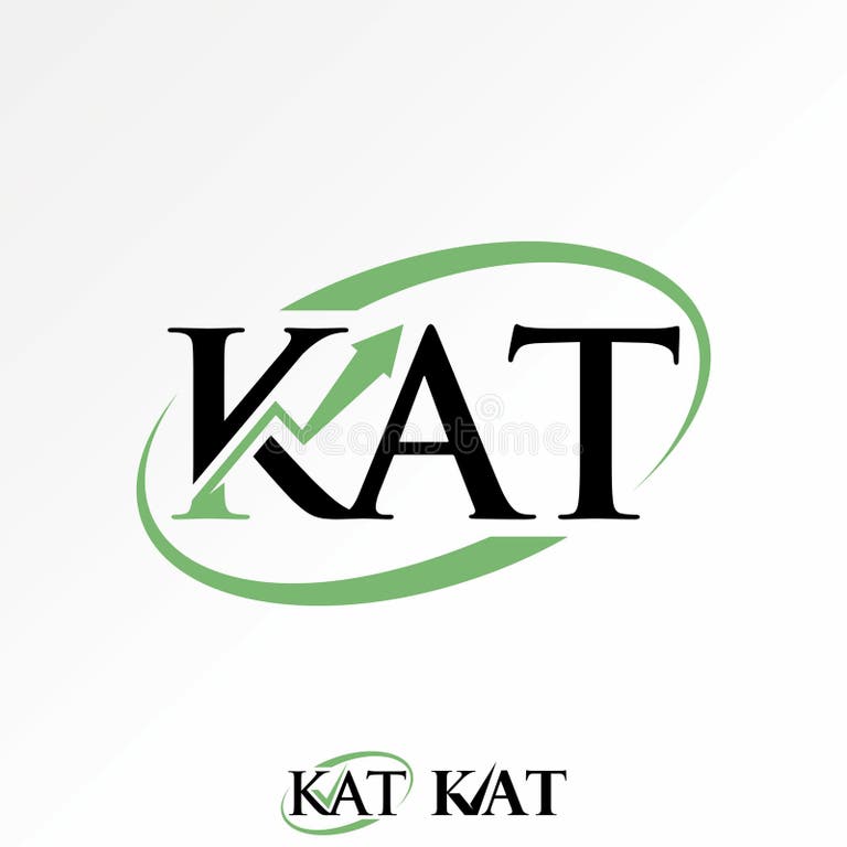 Initial KAT Serif Font Chart Arrow Ellipse Swoosh To Analysis Finance ...