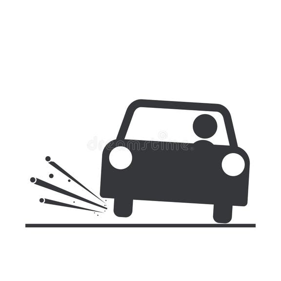 Isolated Pictogram of a Car with Flying Gravel and Small Objects on the ...