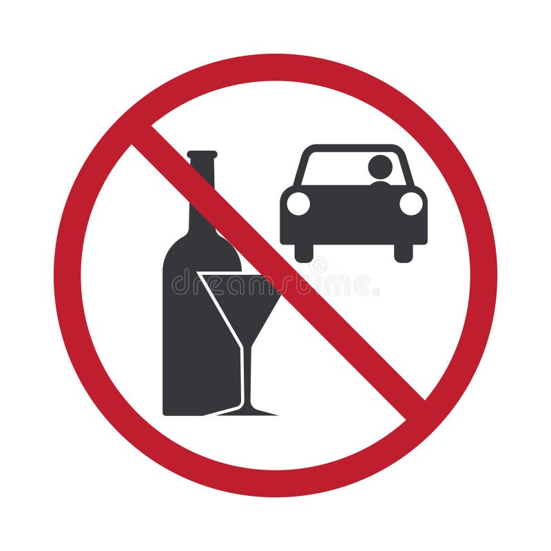 Isolated Prohibition Sign Warns Against Driving Under the Influence of ...