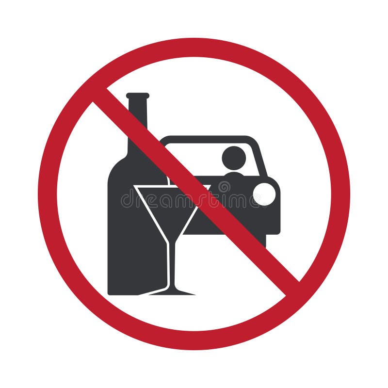 Isolated Prohibition Sign Warns Against Driving Under the Influence of ...