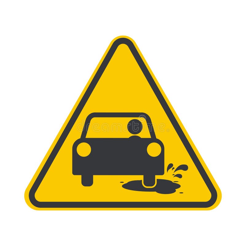 Isolated Pictogram a Car Splashing Water, Warning of Water Accumulation ...