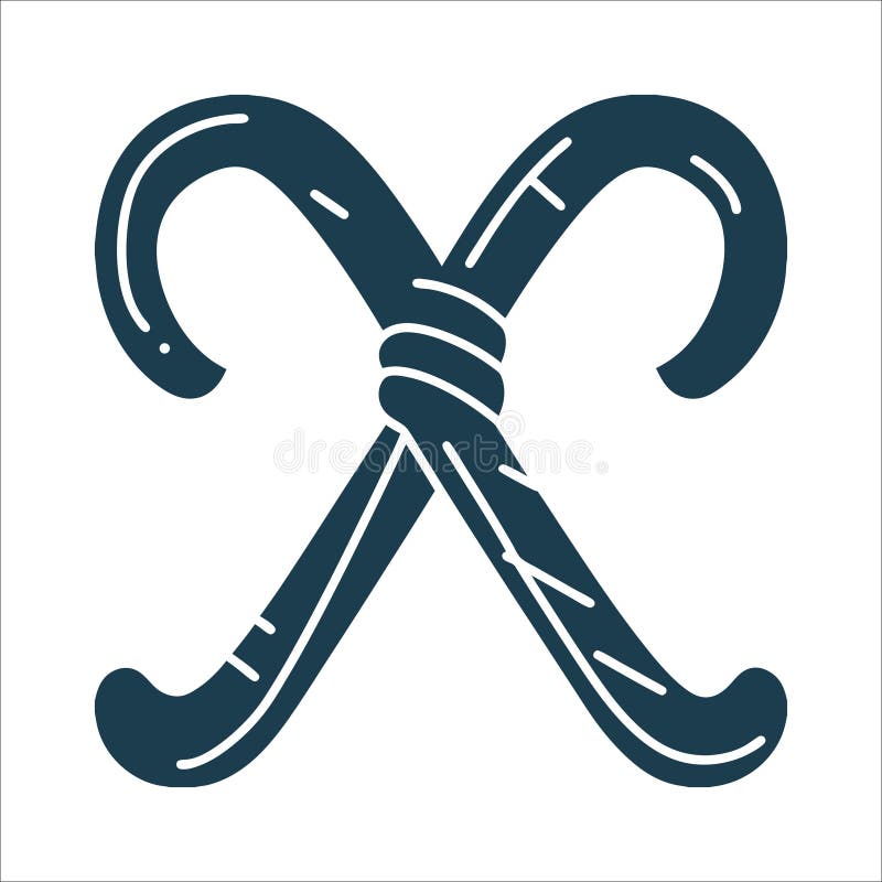 Shepherds Crook Curved Staff with a Cross Handle Stock Illustration ...