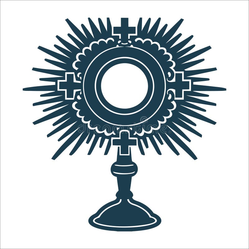 Monstrance Sunburst Shaped Vessel with a Small Cross Stock Vector ...