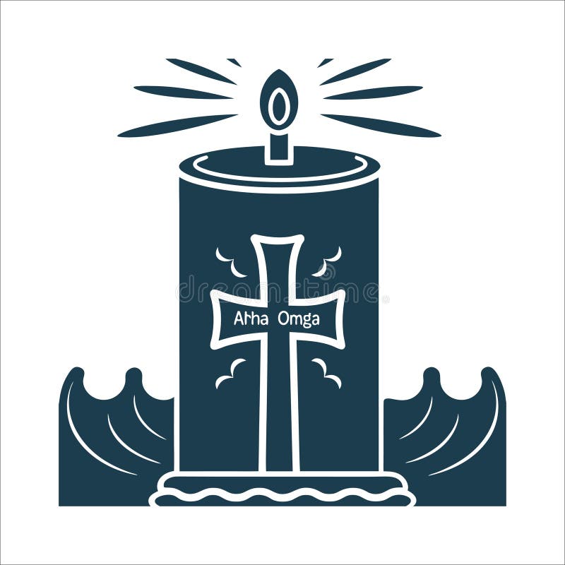Paschal Candle Tall Candle with a Cross and Alpha Omega Stock ...