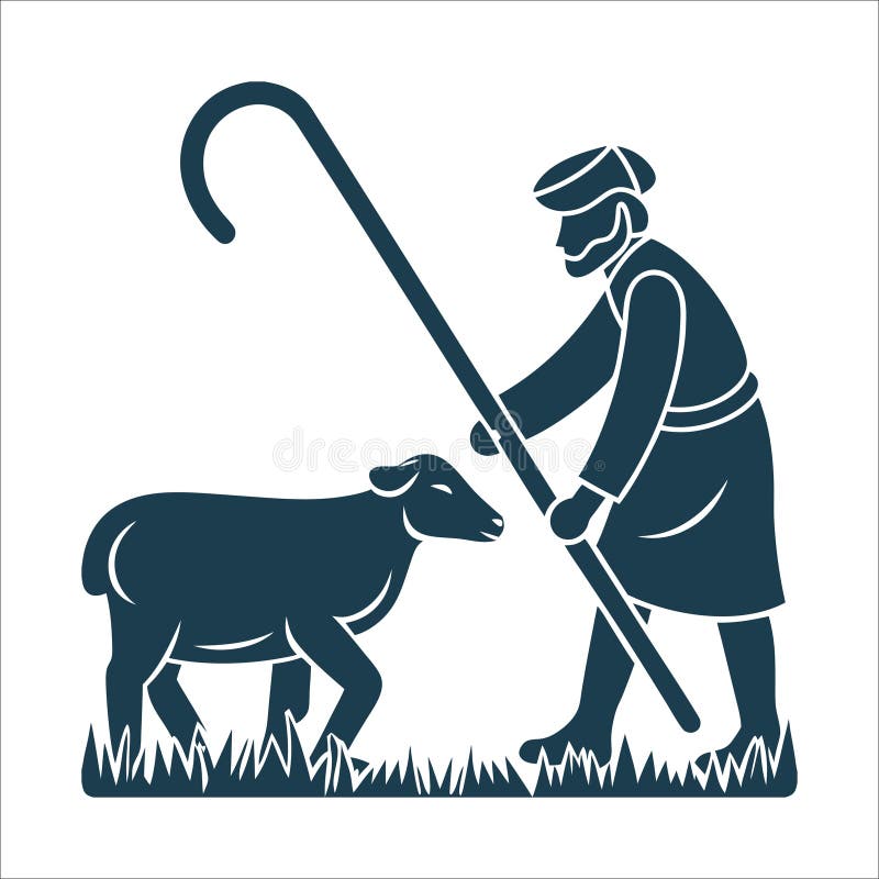 Good Shepherds Staff Hooked Staff Guiding a Sheep Stock Vector - Illustration of style, scene ...