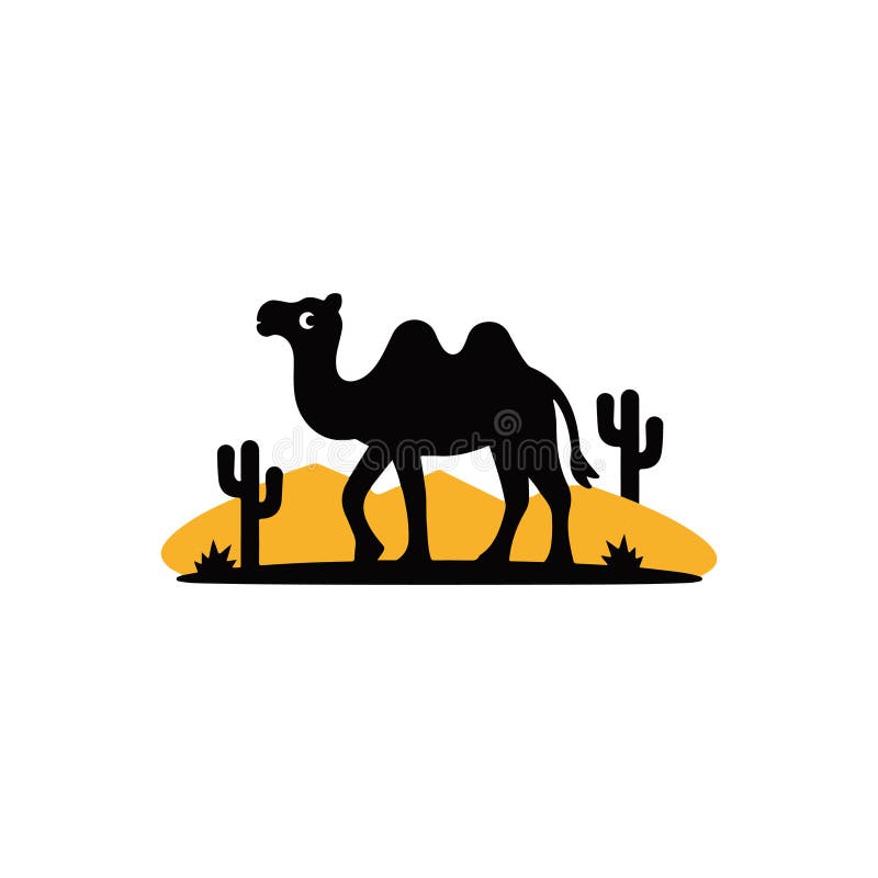 Minimal Desert Camel Silhouette Art Stock Vector - Illustration of ...