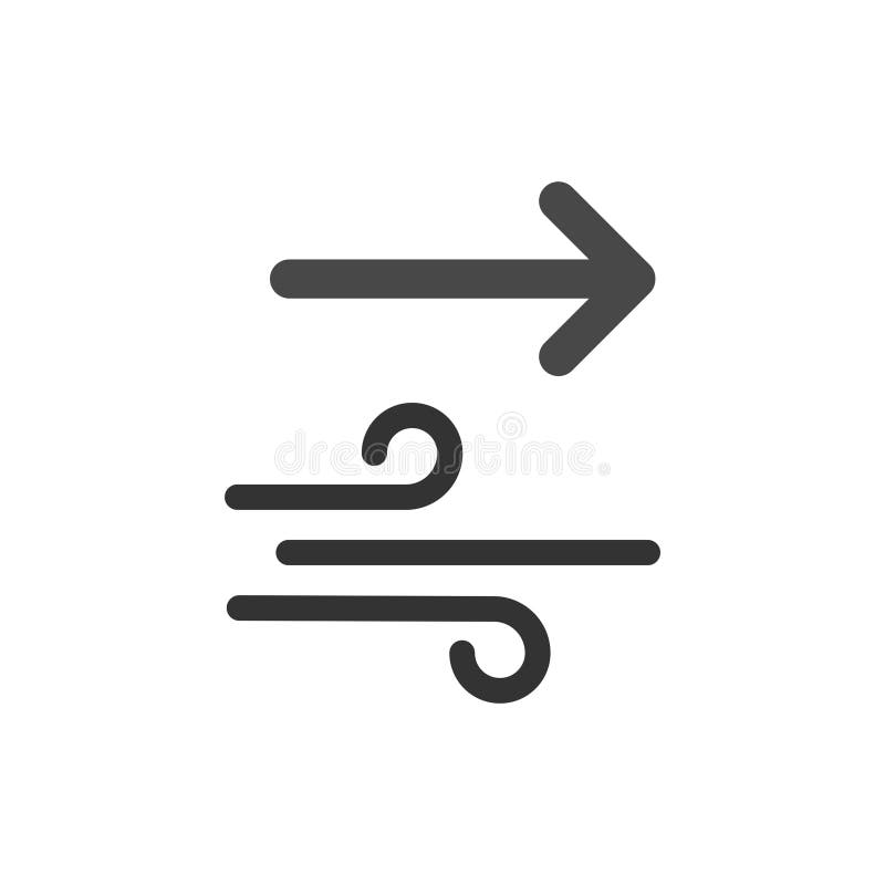 Isolated Pictogram a Curved Wind Gust with an Arrow Sign Stock Vector ...