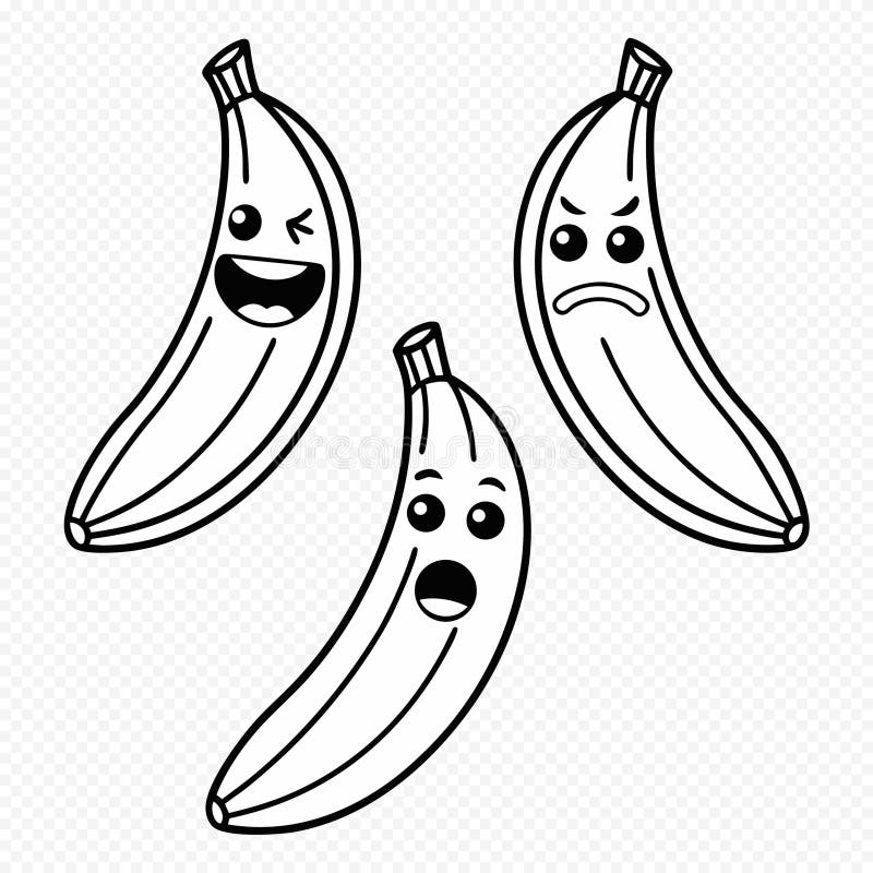 Bananas Funny Character with a Smile Doodle Hand Drawn Icon. Bananas ...