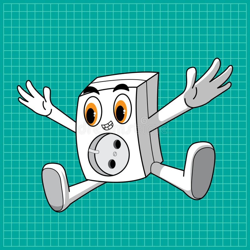 PrintCute Cartoon Character of a Power Plug Stock Vector - Illustration ...