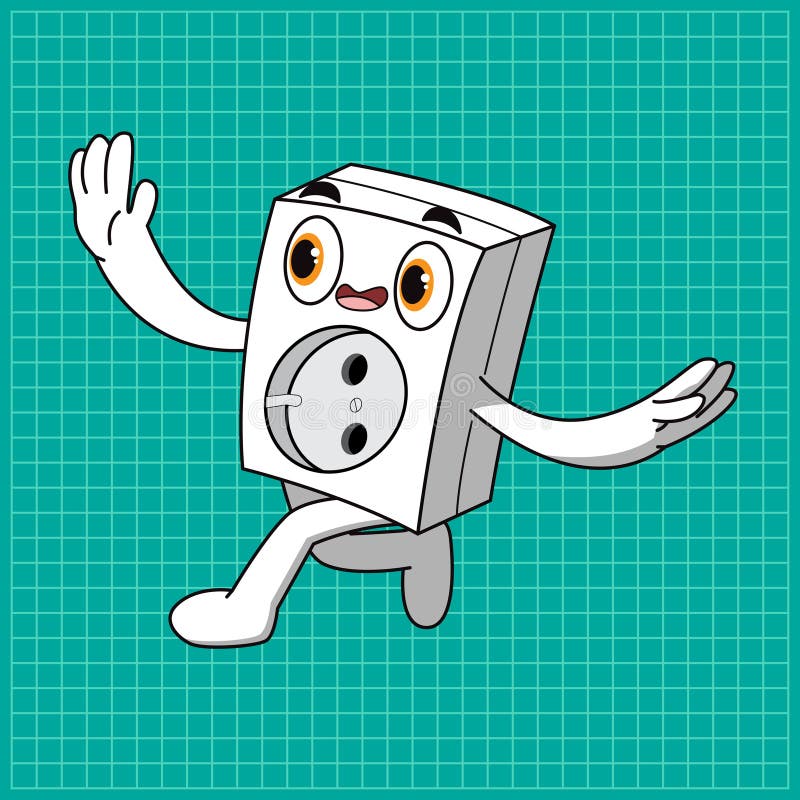 PrintCute Cartoon Character of a Power Plug Stock Illustration ...