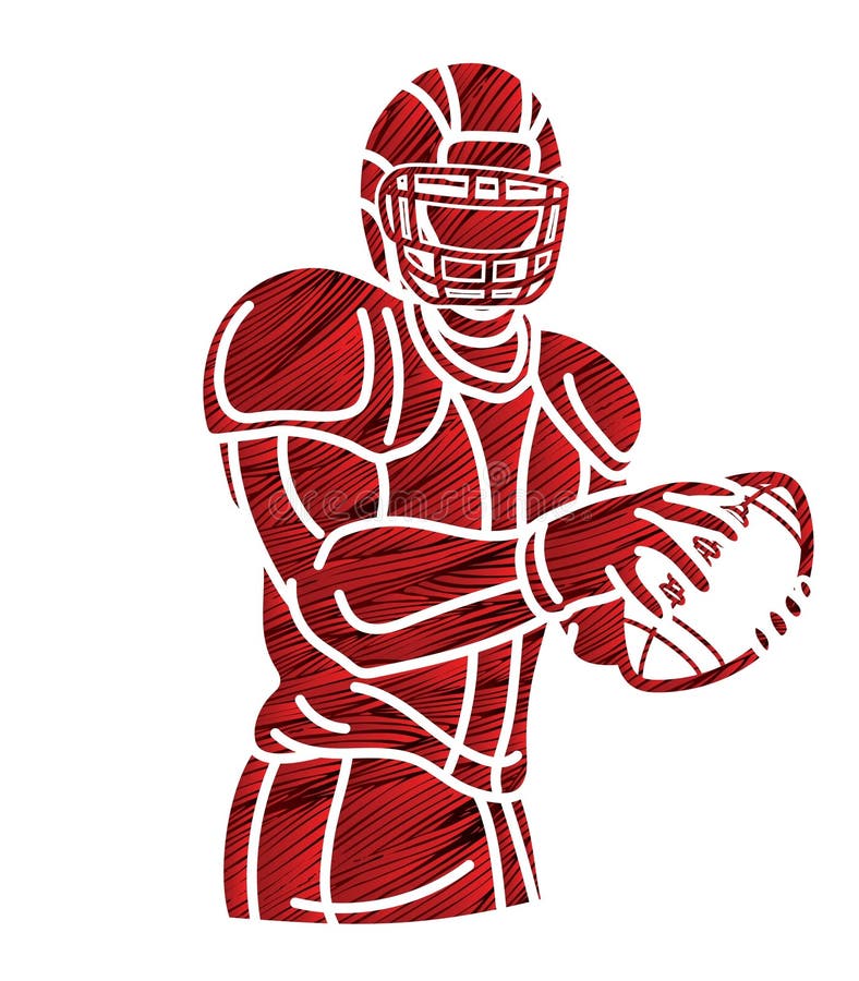 American Football Player Running Action Graphic Stock Vector ...
