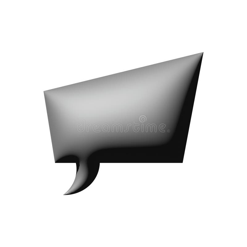 A 3D Speech Bubble with Sharp, Angular Edges and a Glossy, Metallic ...