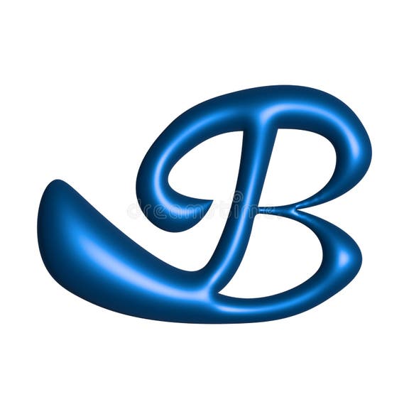 Stylized Letter "B" Rendered in a Glossy, Metallic Blue. the Letter ...
