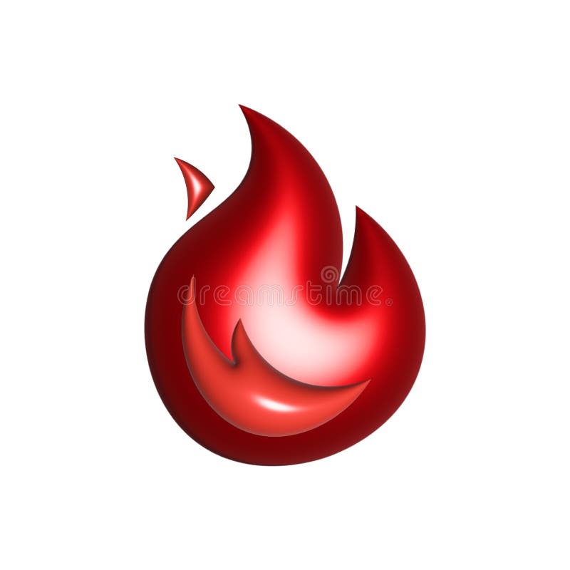Stylized Flame Icon with a 3D Effect Stock Illustration - Illustration ...