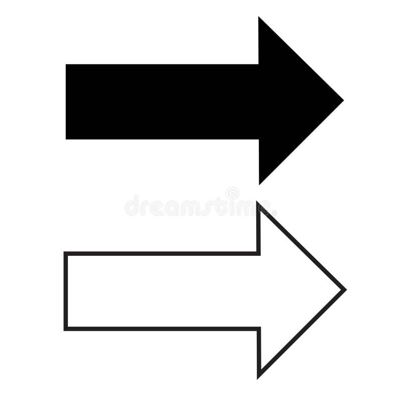 Two Rightward-pointing Arrows Stock Illustration - Illustration of ...