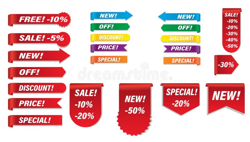 Set of Sale Icons, Labels, Stickers. Vector Art Stock Vector ...