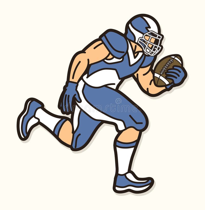 American Football Player Cartoon Sport Graphic Vector Stock ...