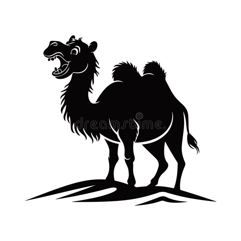 Minimal Desert Camel Silhouette Art Stock Illustration - Illustration ...
