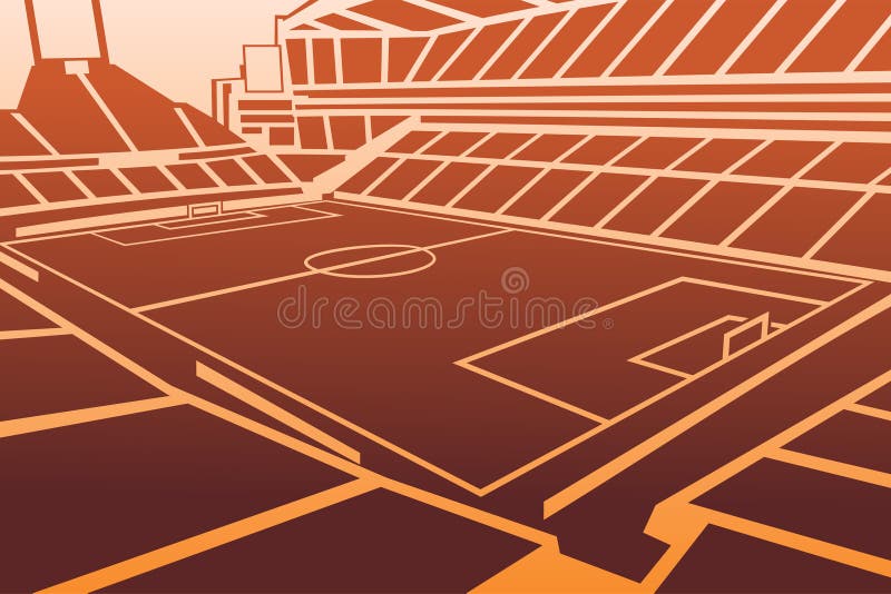 Soccer Football Stadium Outline Shape Colorful Gradient Silhouette ...