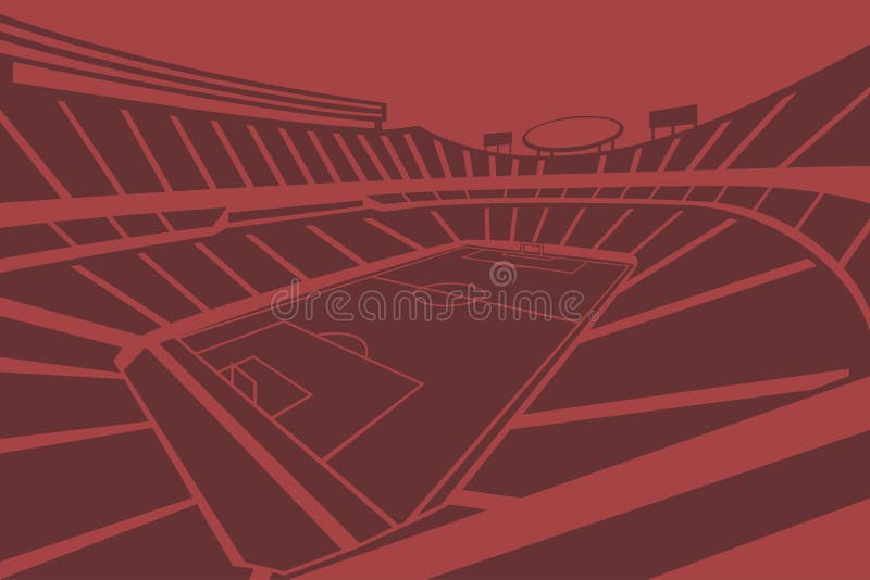 Soccer Football Stadium Outline Shape Silhouette Vector for Background ...