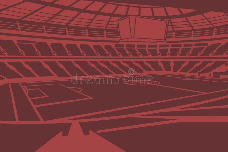 Soccer Football Stadium Outline Shape Silhouette Vector for Background ...