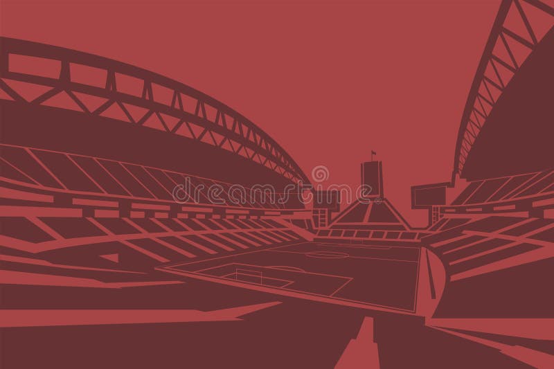 Soccer Football Stadium Outline Shape Silhouette Vector for Background ...