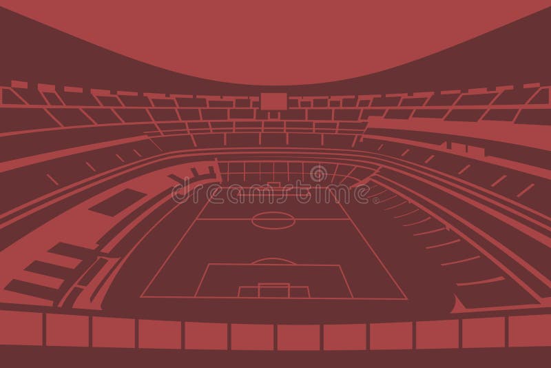 Soccer Football Stadium Outline Shape Silhouette Vector for Background ...