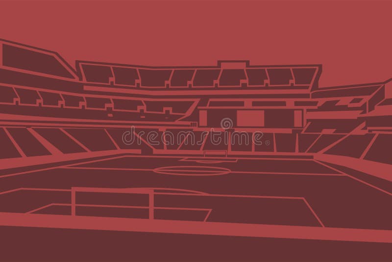 Soccer Football Stadium Outline Shape Silhouette Vector for Background ...