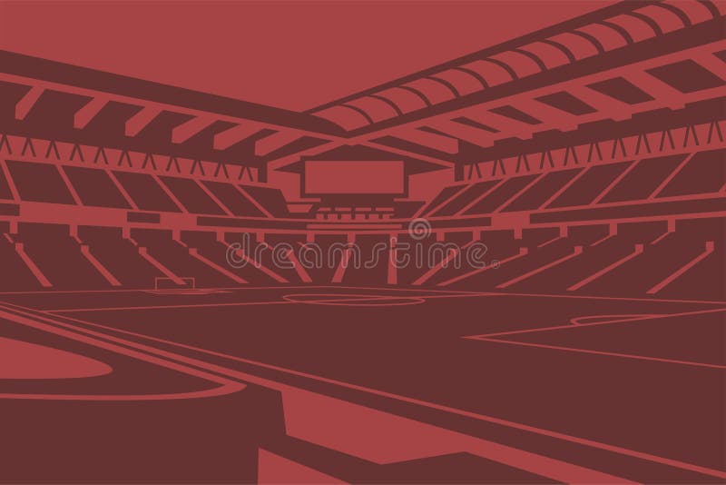 Soccer Football Stadium Outline Shape Silhouette Vector for Background ...