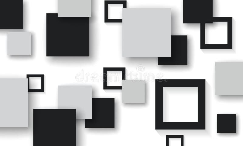 Abstract Geometric Retro Style. Square Vintage on White Background ...