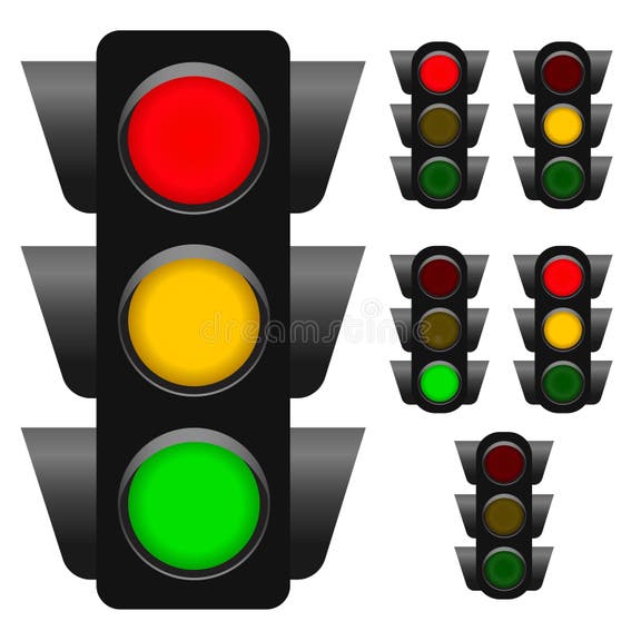 Traffic Light Collection for Vehicles and Pedestrian Stock Vector ...