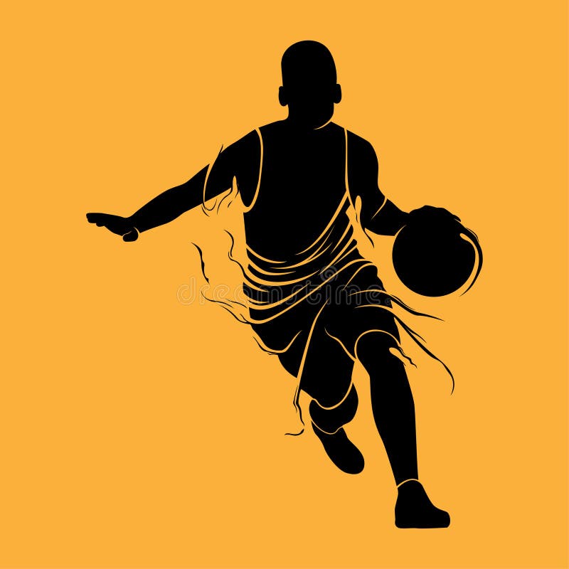 Basketball Player Ink Stylized Movement Silhouette Vector Stock ...