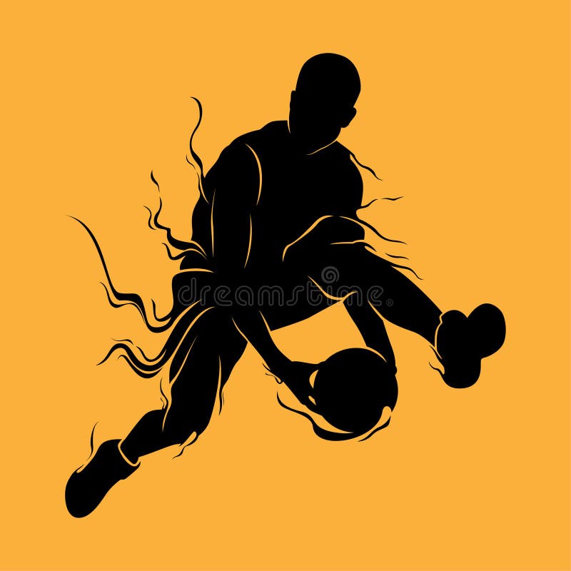 Basketball Player Ink Stylized Movement Silhouette Vector Stock ...