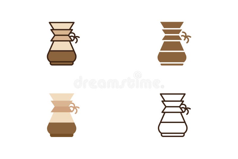 Chemex Coffee Maker Icon Set – Flat, Solid, Pastel, and Outline Styles ...