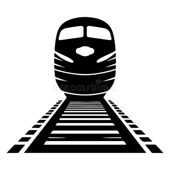 Silhouette of a Streamlined Bullet Train on a Railroad Track Stock ...