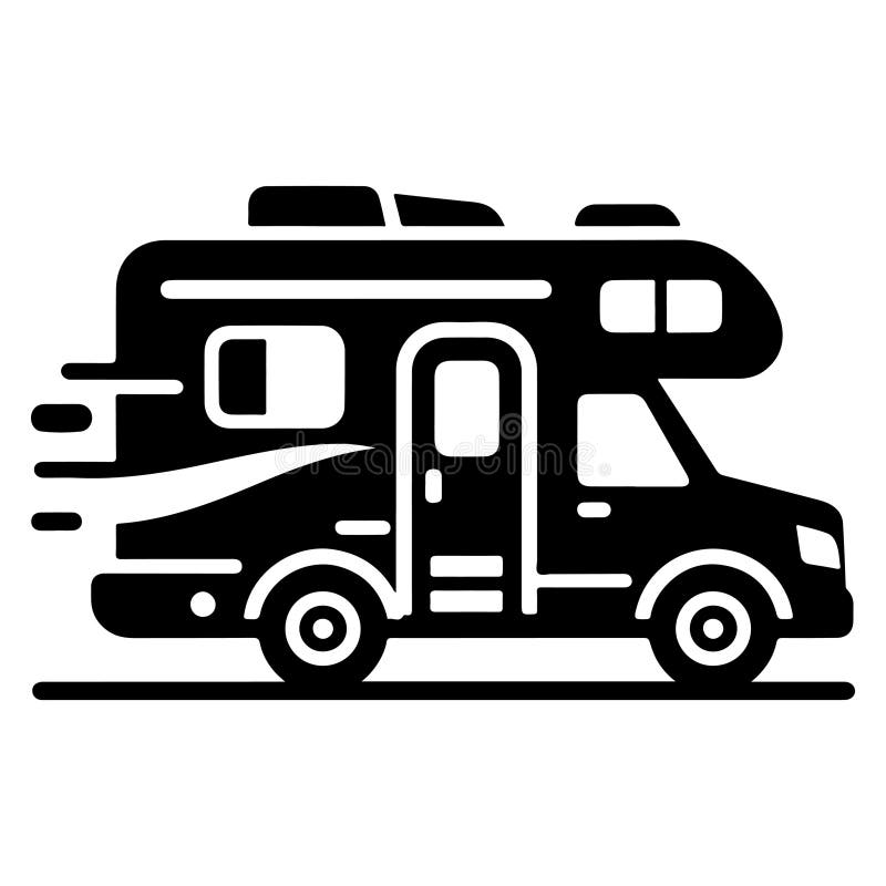 Silhouette of a Motorhome or RV, Illustrated in a Sleek Stock ...