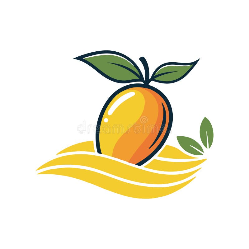 Yellow Color Mango Logo Design. Stock Vector - Illustration of eating ...