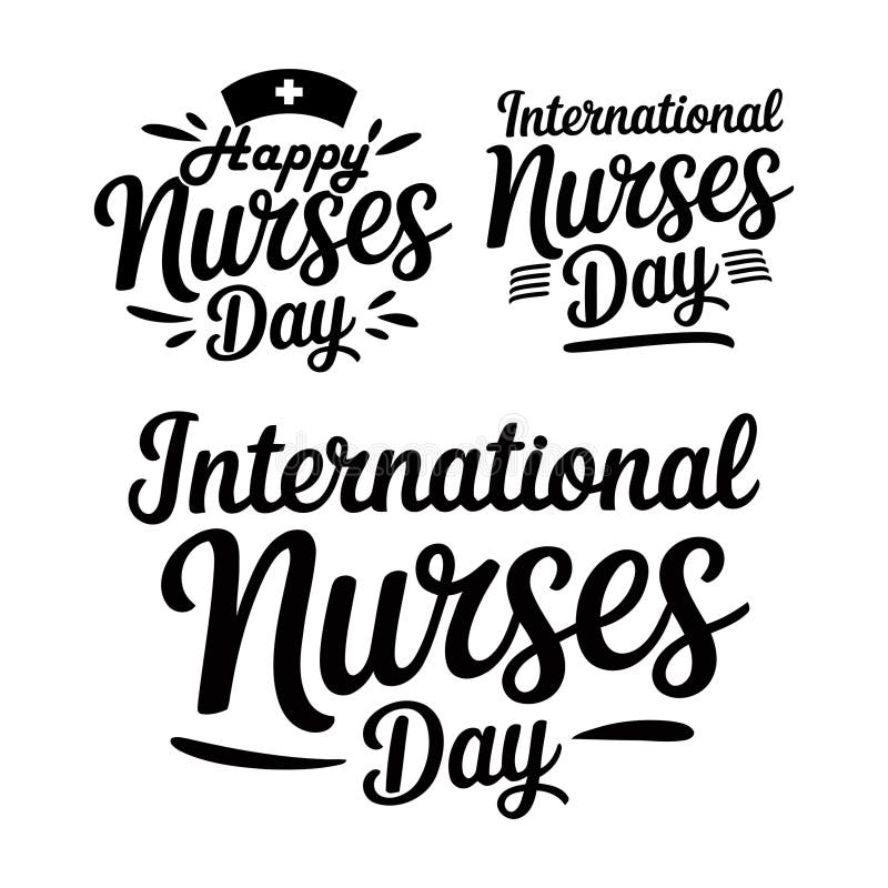 International Nurses Day Typography and Calligraphy Logos Designs and T ...