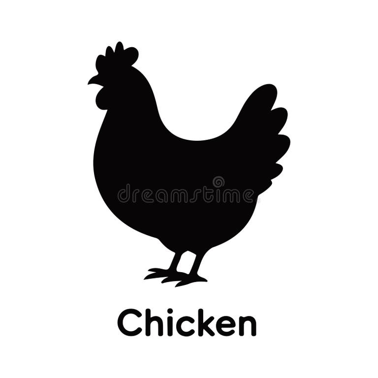 Minimalist Chicken Silhouette Art Stock Vector - Illustration of ...