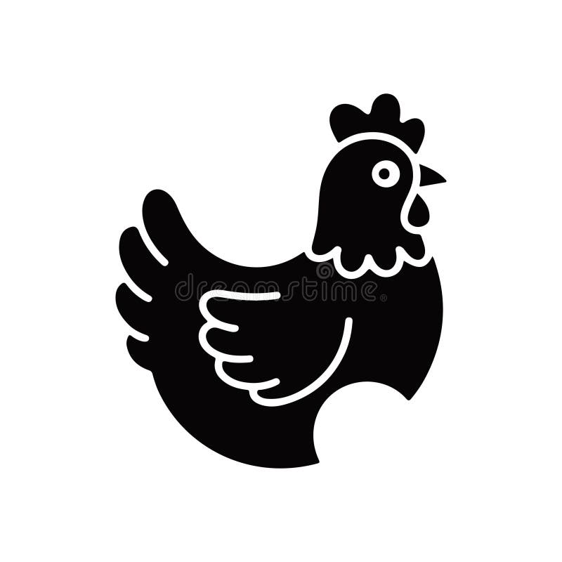 Bold Chicken Silhouette for T-shirt Print Stock Vector - Illustration ...