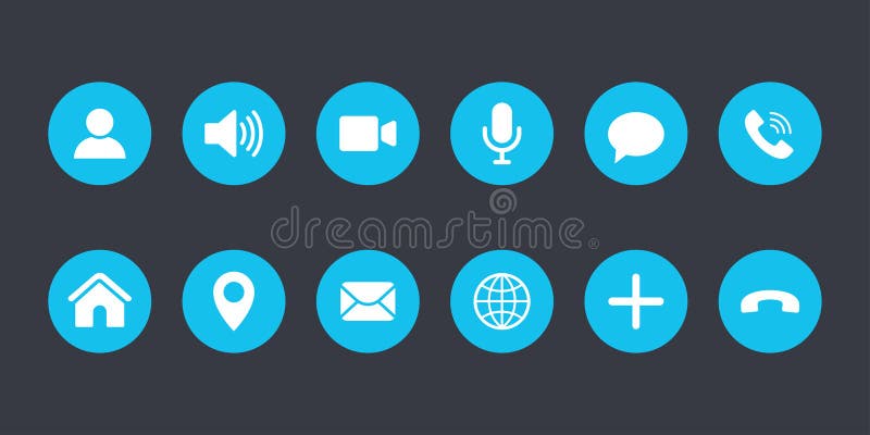 Set of Contact Us Icons. Contact and Communication Icons Stock Vector ...