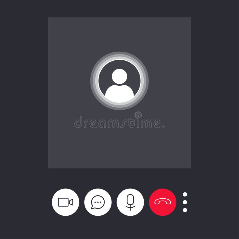 Call Screen Template. UI, UX, Kit Interface Stock Illustration ...