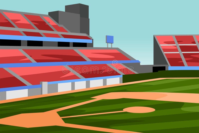 Baseball Arena Field Stadium Colorful Vector Stock Vector ...