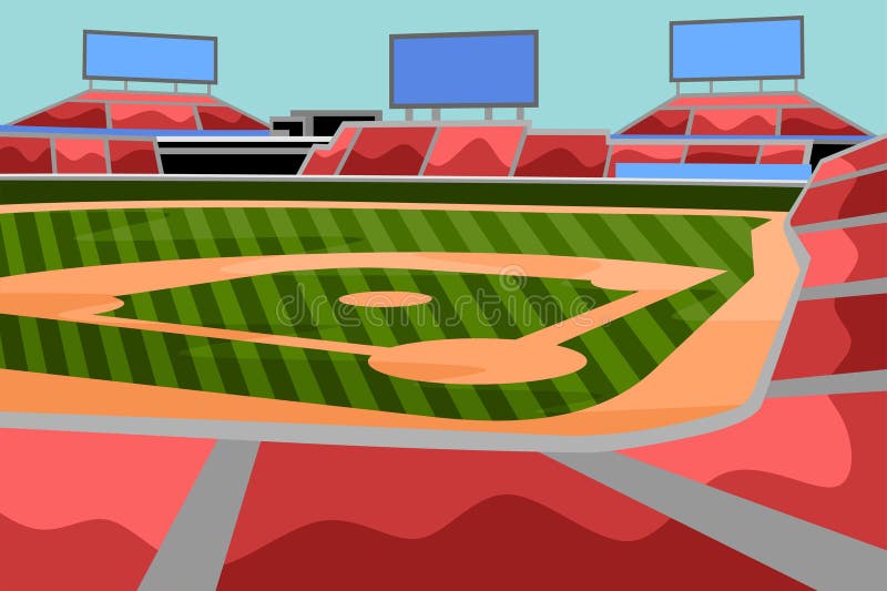 Baseball Arena Field Stadium Colorful Vector Stock Vector ...