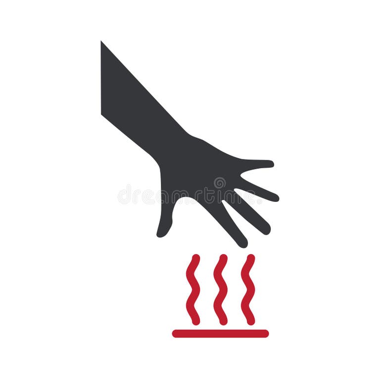 Isolated Hand Touching Hot Item, Warning Concept To Avoid Direct ...