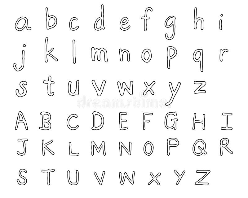 Alphabet Hand Drawn Outline Stock Vector - Illustration of logo, circle ...